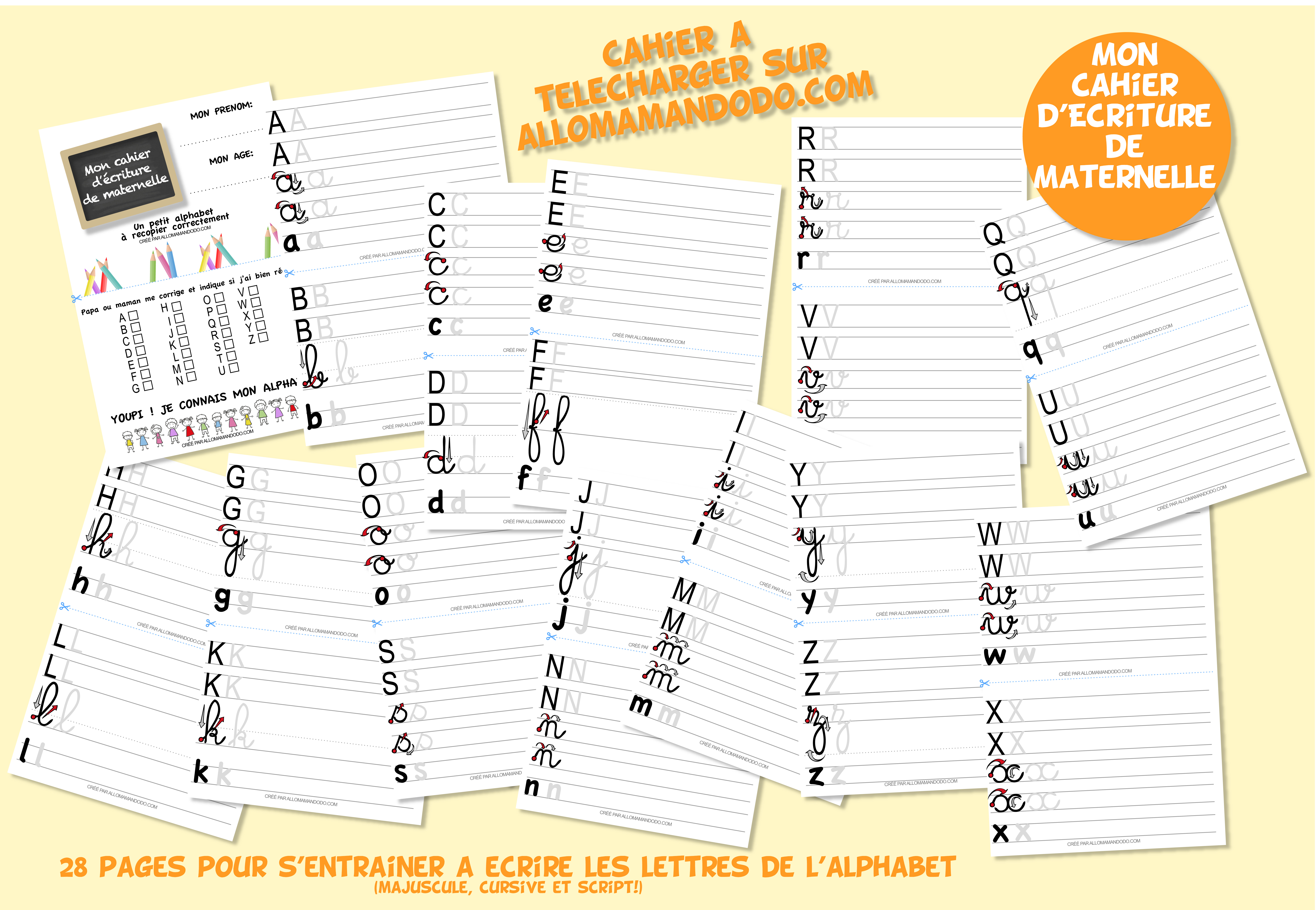 Le Cahier D criture De Maternelle T l charger Gratuit Allo