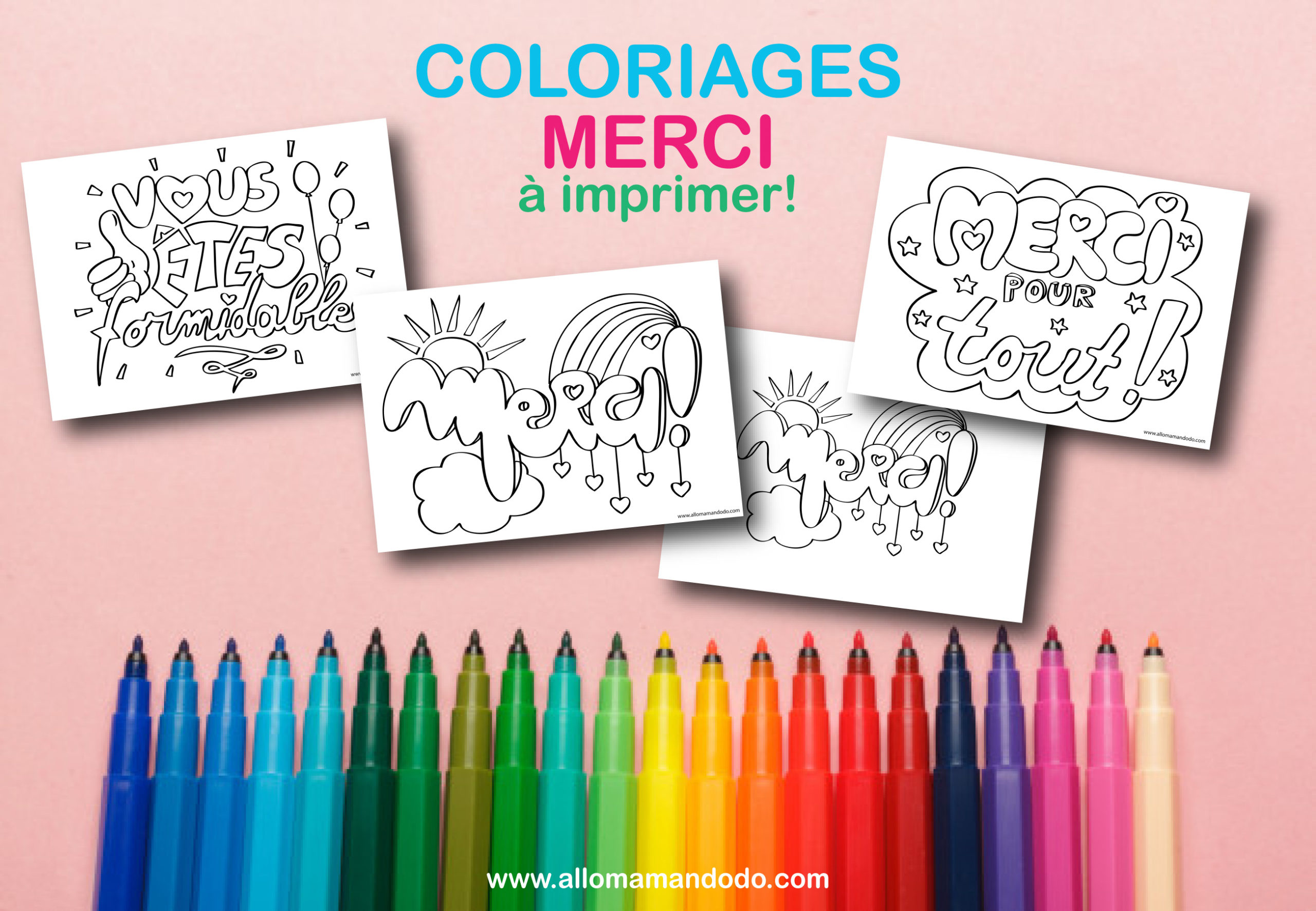 Coloriages "Merci" à imprimer! - Allo Maman Dodo