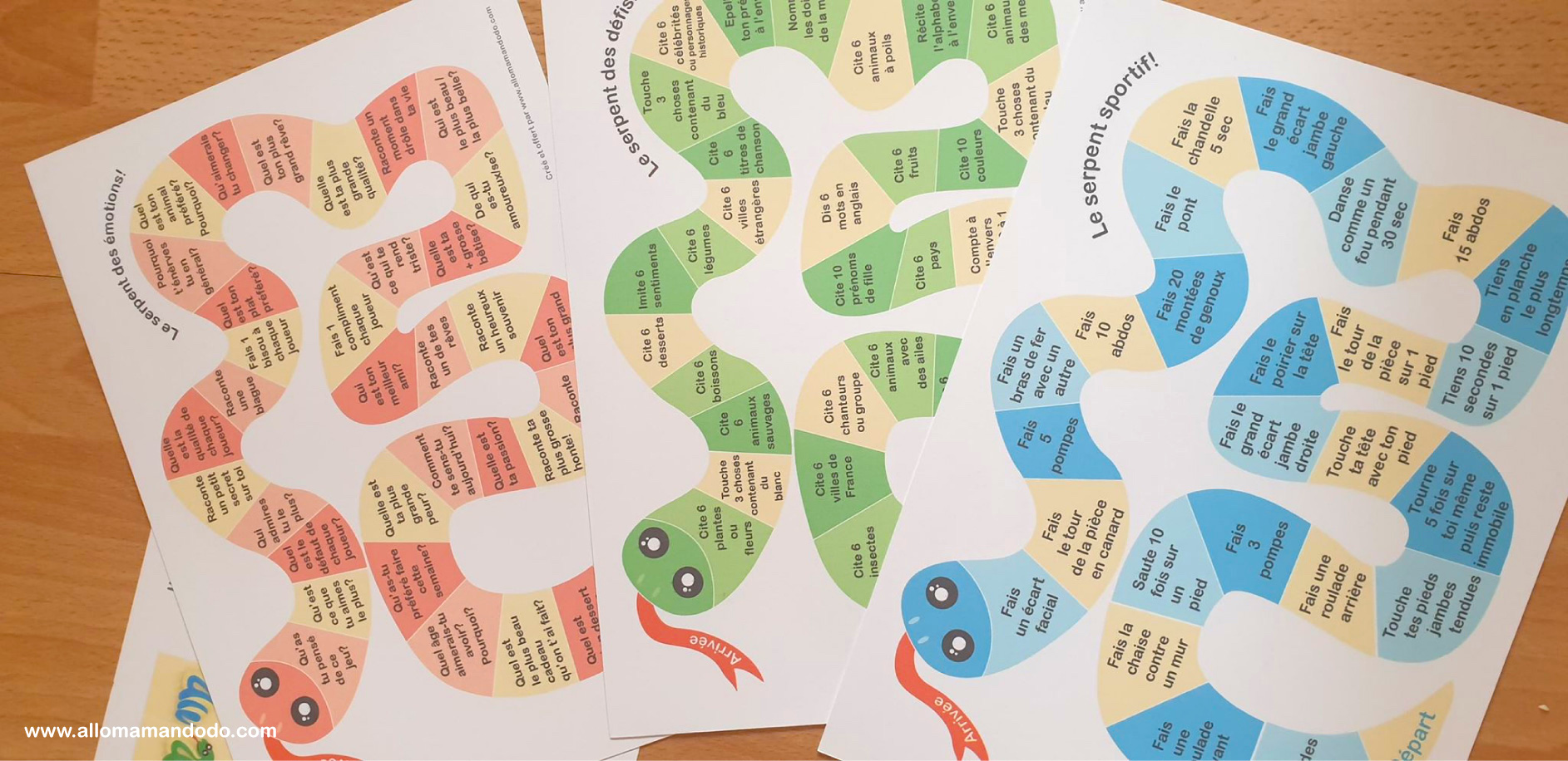3 jeux en famille à imprimer: Les Serpents! - Allo Maman Dodo