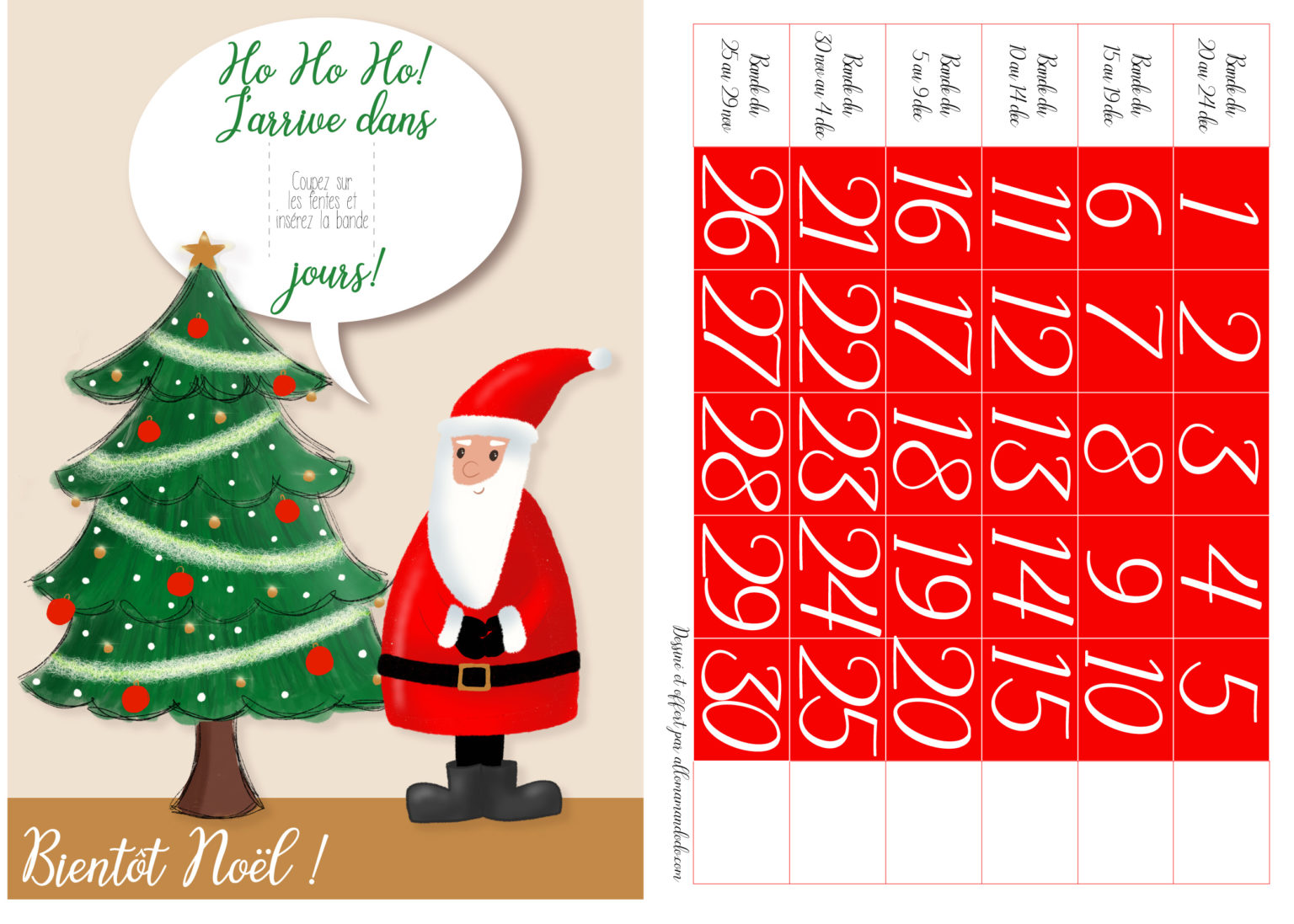 Compte-rebours "C'est quand Noël" à imprimer - Allo Maman Dodo