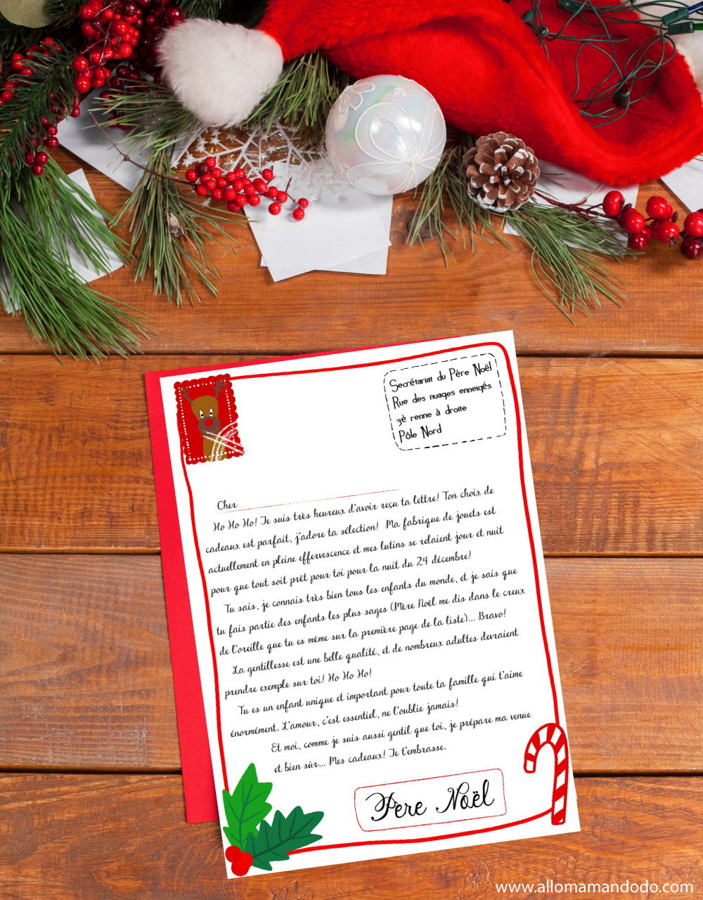 La lettre réponse du Père Noël à imprimer! - Allo Maman Dodo