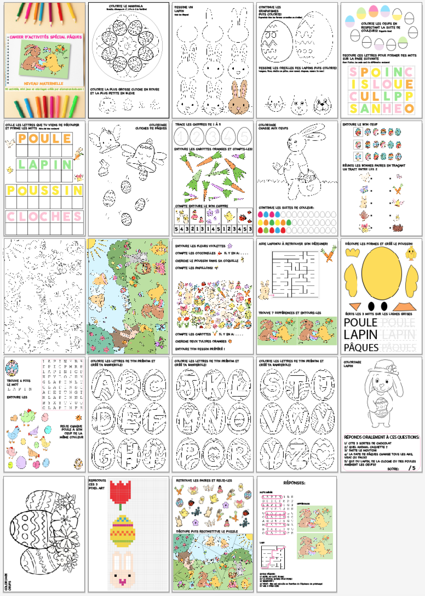 Cahier d'Activités de Pâques pour enfants à imprimer - Allo Maman Dodo